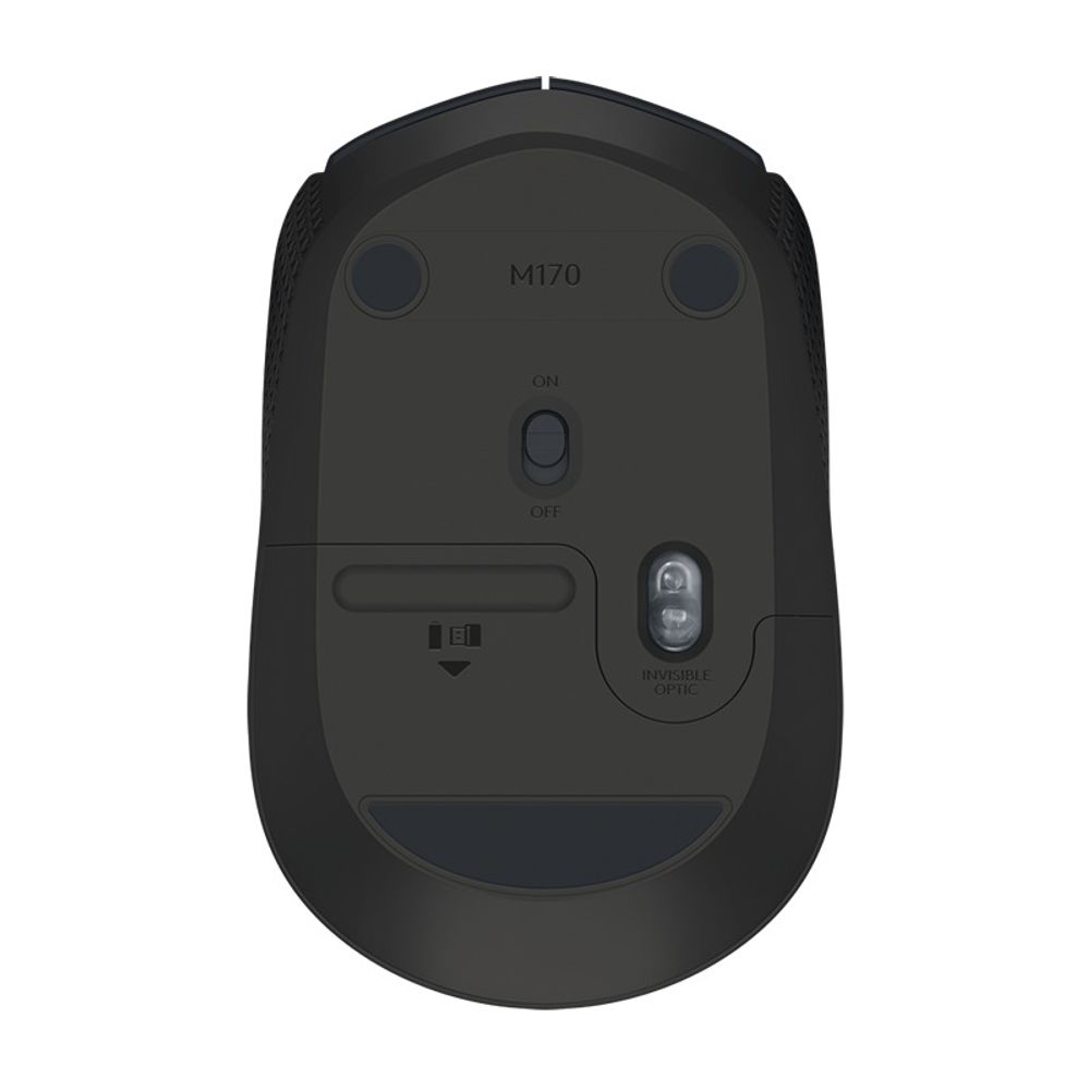 Mouse Logitech M170 1000 DPI 3 Botoes Sem Fio Preto Com Cinza - primetek