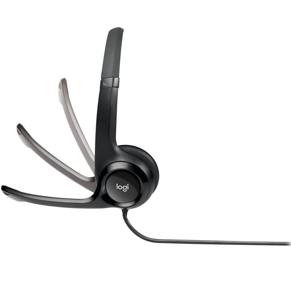Headset Logitech H390 USB Preto - primetek